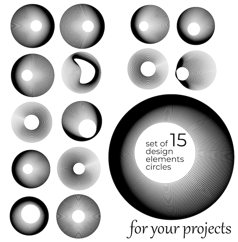 Circle Lines Design. Vector Eps. Svg. Design Element, Clipart, Bandle ...