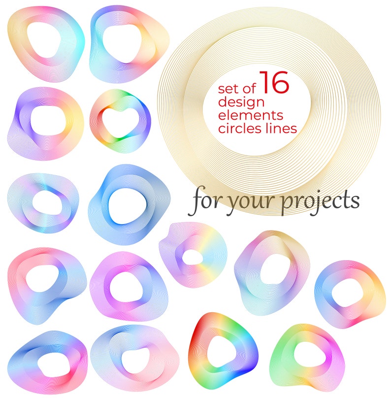 Circle Wave Lines Design. Vector Eps. Svg. Frame, Border Geometric ...