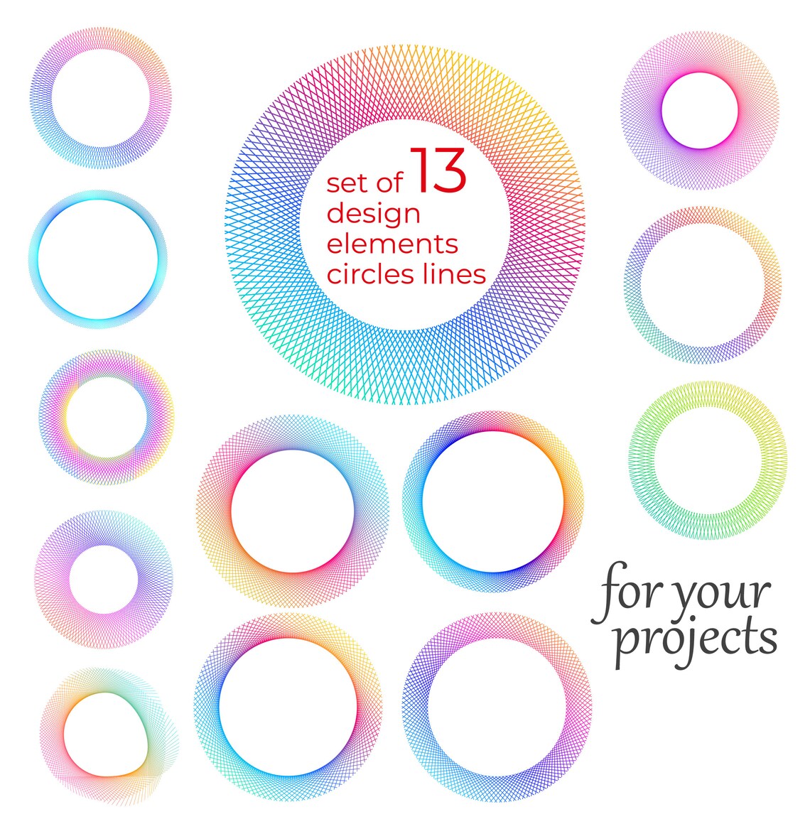 Circle Wave Lines Design. Vector Eps. Svg. Frame, Border Geometric ...