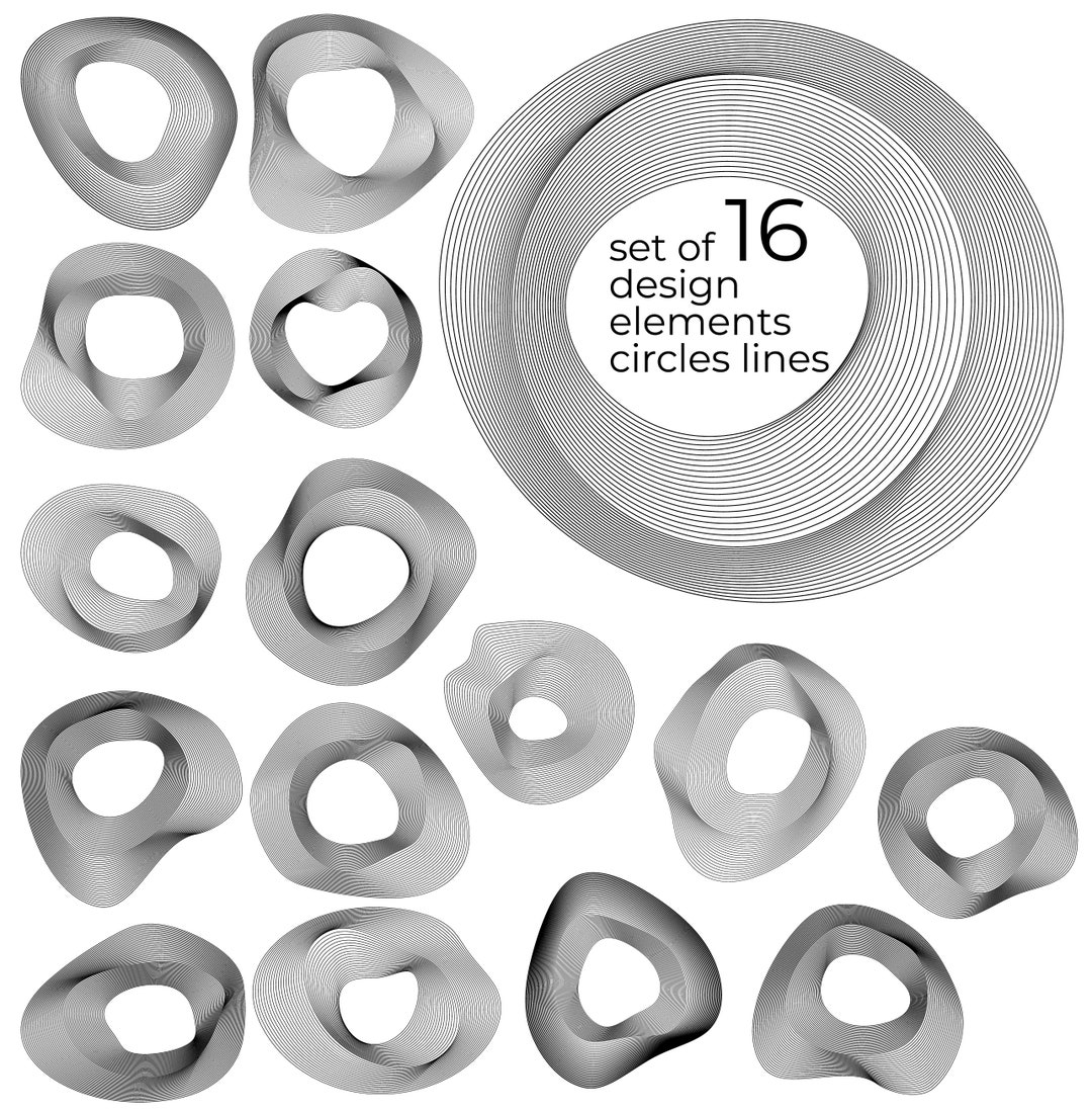 Circle Wave Lines Design. Vector Eps. Svg. Frame, Border Geometric ...