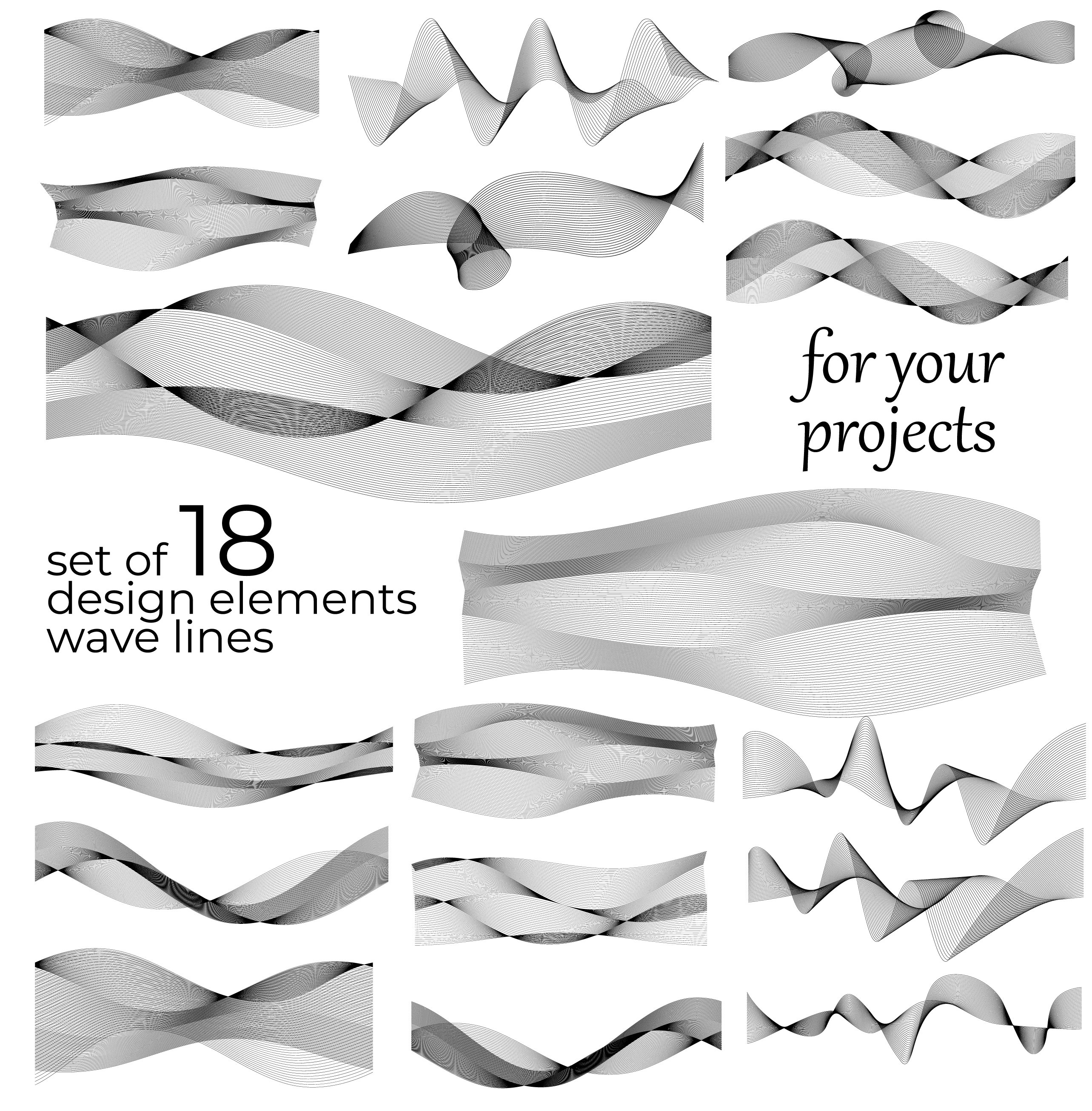 Wavy Lines, Wave Design Eps, Svg Geometric. Wave Line Decoration for ...