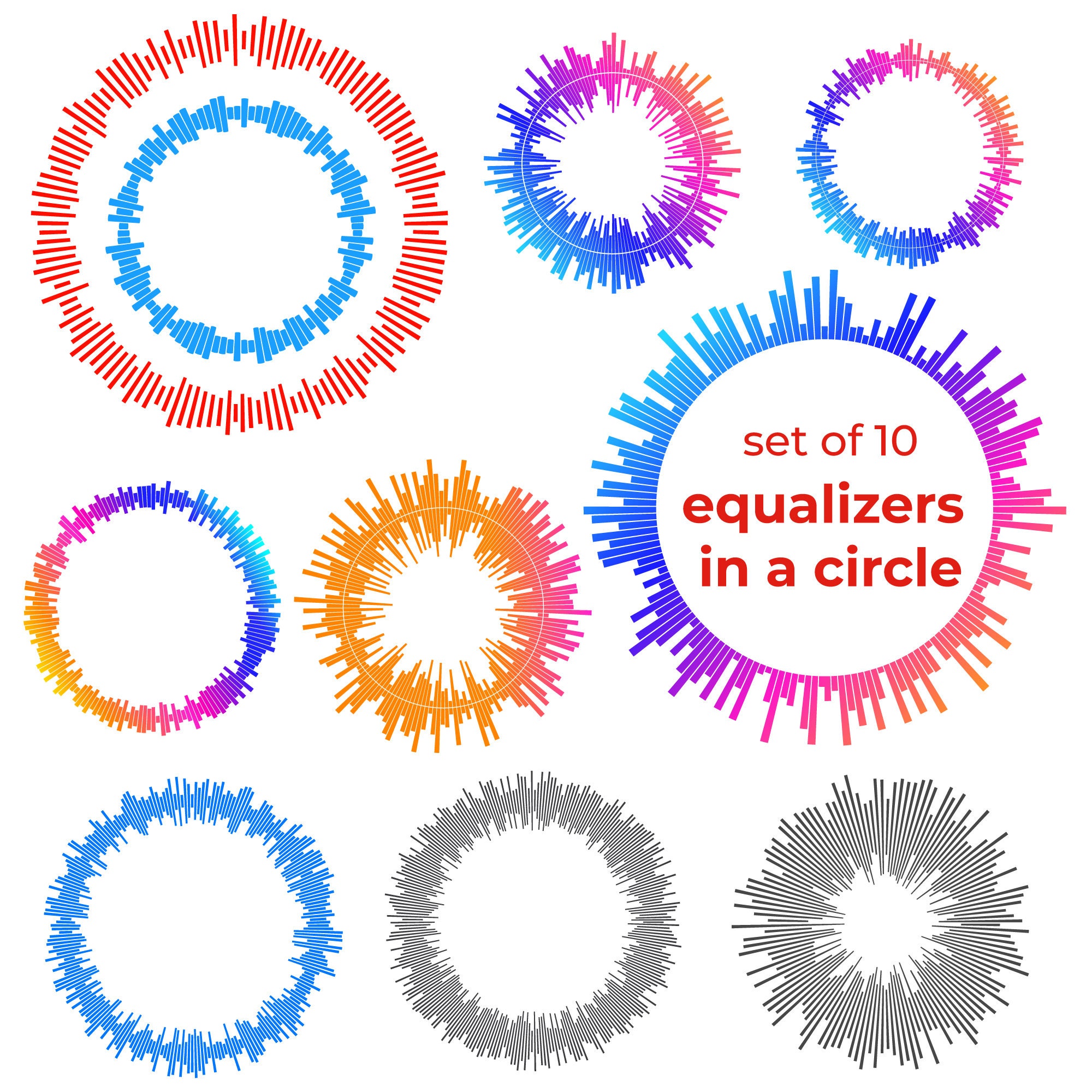 Equalizer, Rays in a Circle. Circle Name Frame. Design Element Vector ...