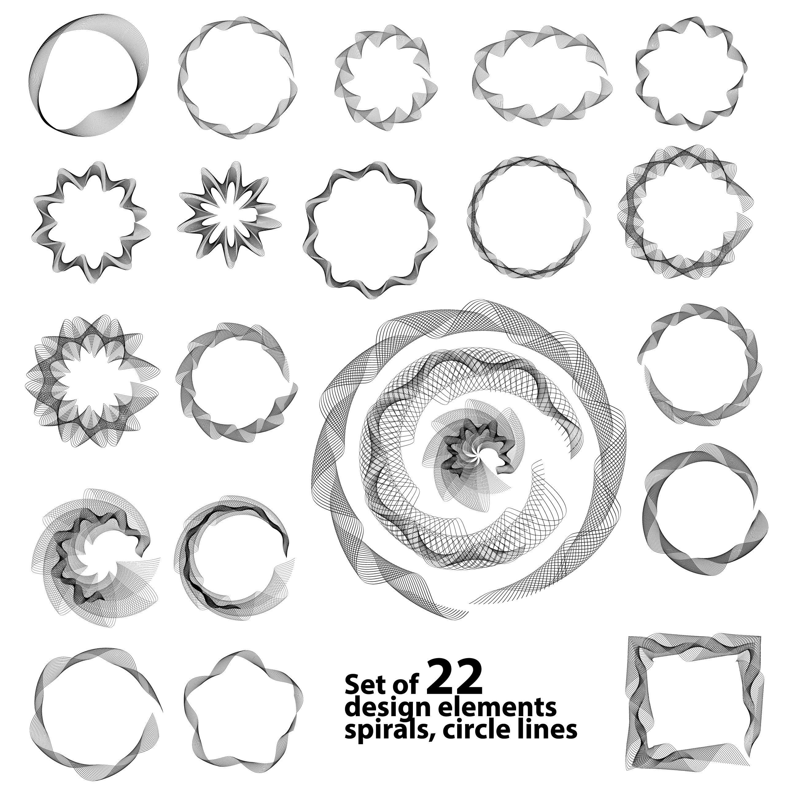 Circle Frames. Design Elements Vector. Template for Text. Notebook ...