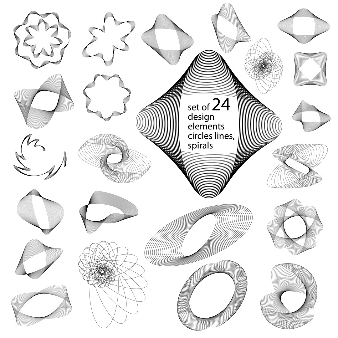 Spirals Lines. Spirals Name Frame. Design Element Vector. Template for ...