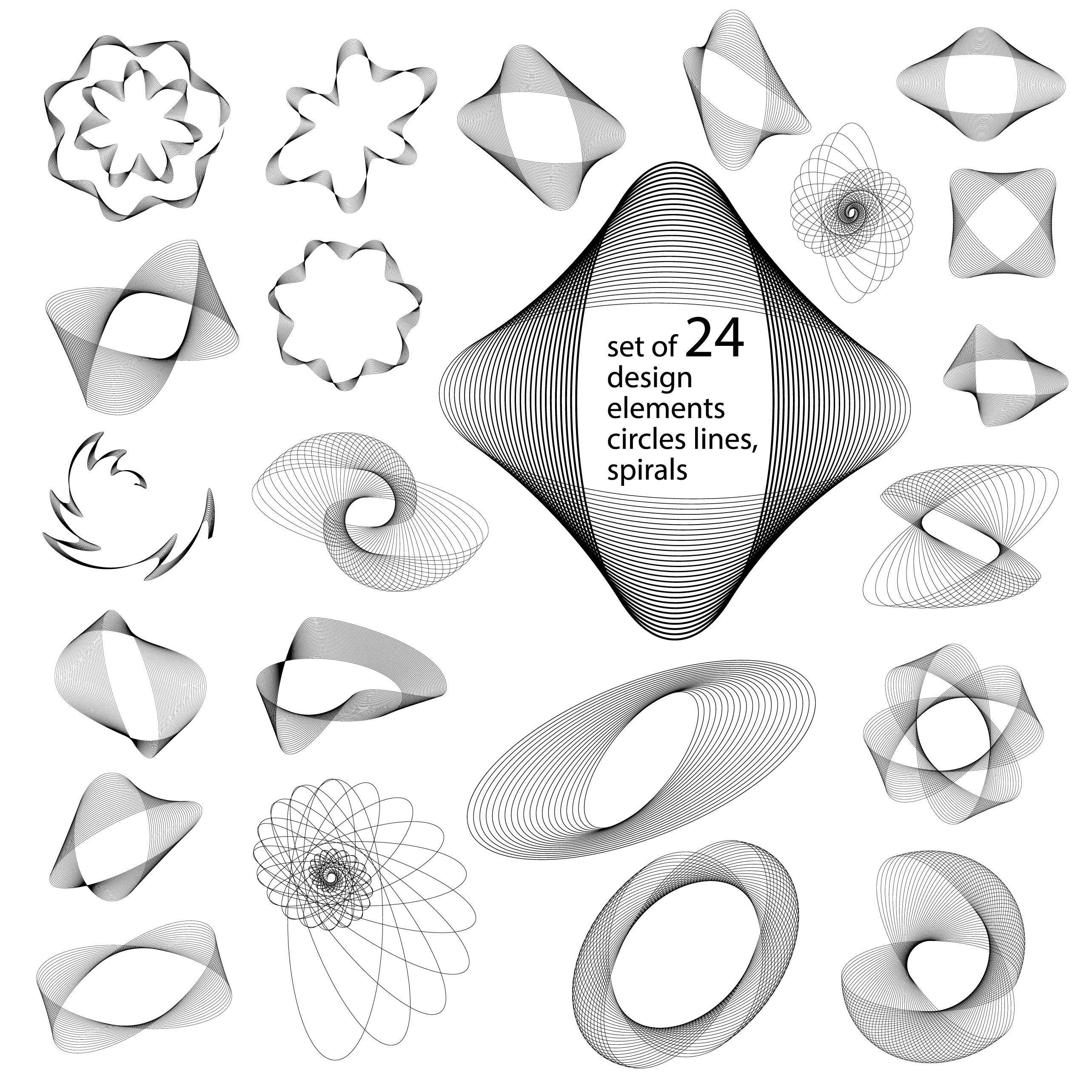 Spirals Lines. Spirals Name Frame. Design Element Vector. Template for ...