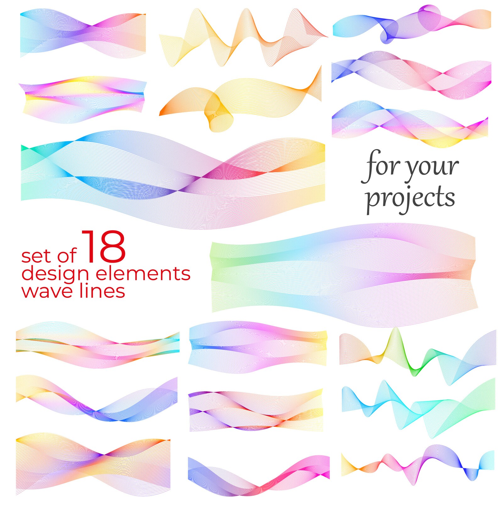 Wavy Lines, Wave Design Eps, Svg Geometric. Wave Line Decoration for ...