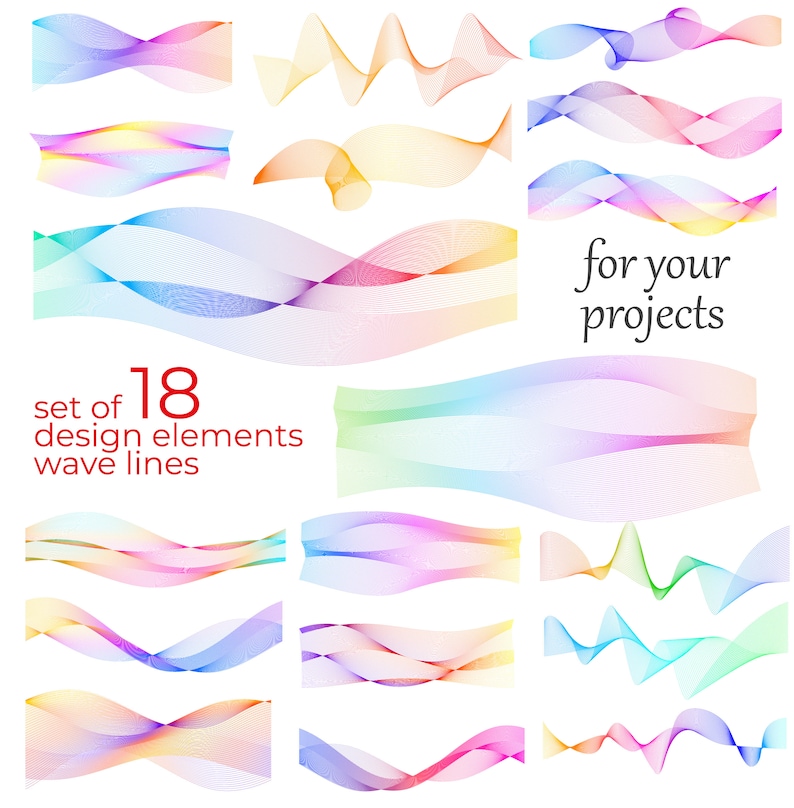 Wavy Lines, Wave Design Eps, Svg Geometric. Wave Line Decoration for ...