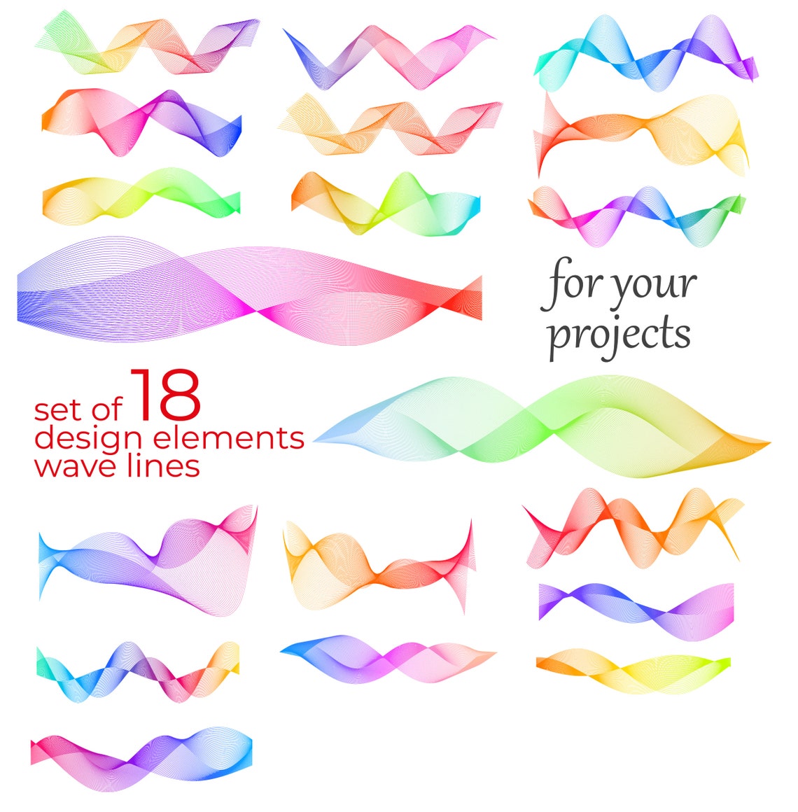Wavy Lines, Wave Design Eps, Svg Geometric. Wave Line Decoration for ...