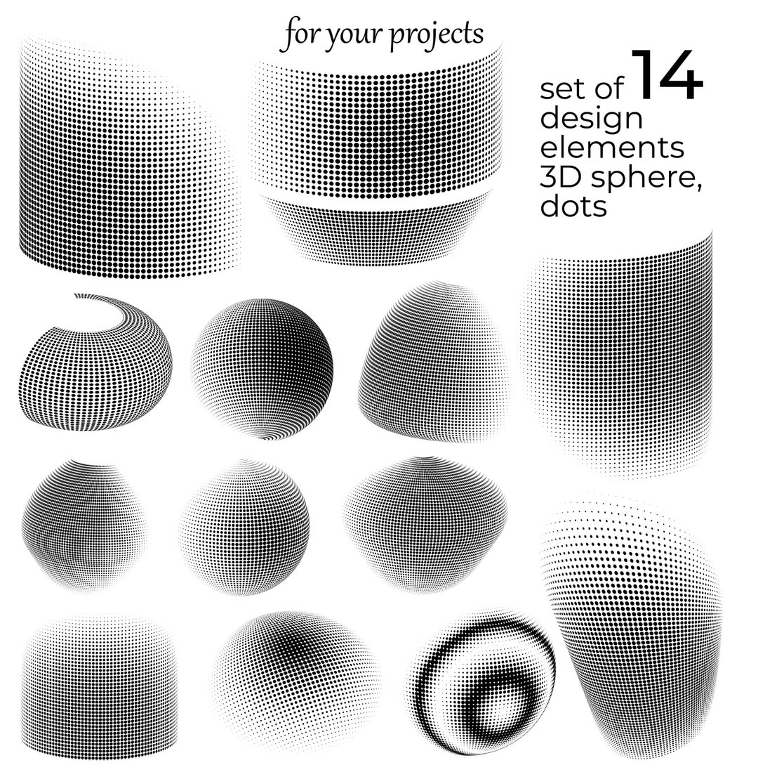 3D Balls Halftone of Dots. Sphere Colorful Design Element Eps. Svg ...