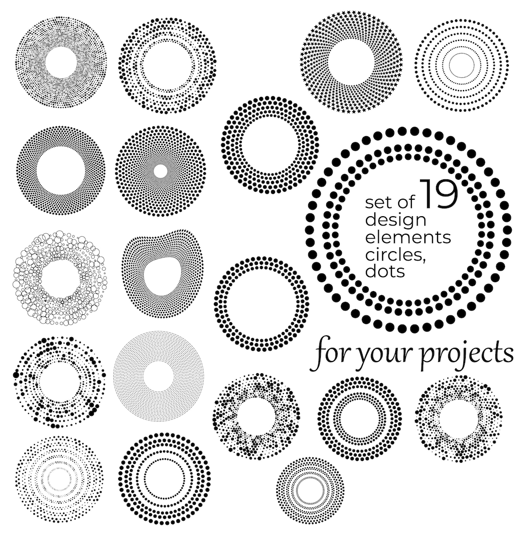 Circle Design of Dots, Stars. Design Frame, Border. Round Frame ,vector ...