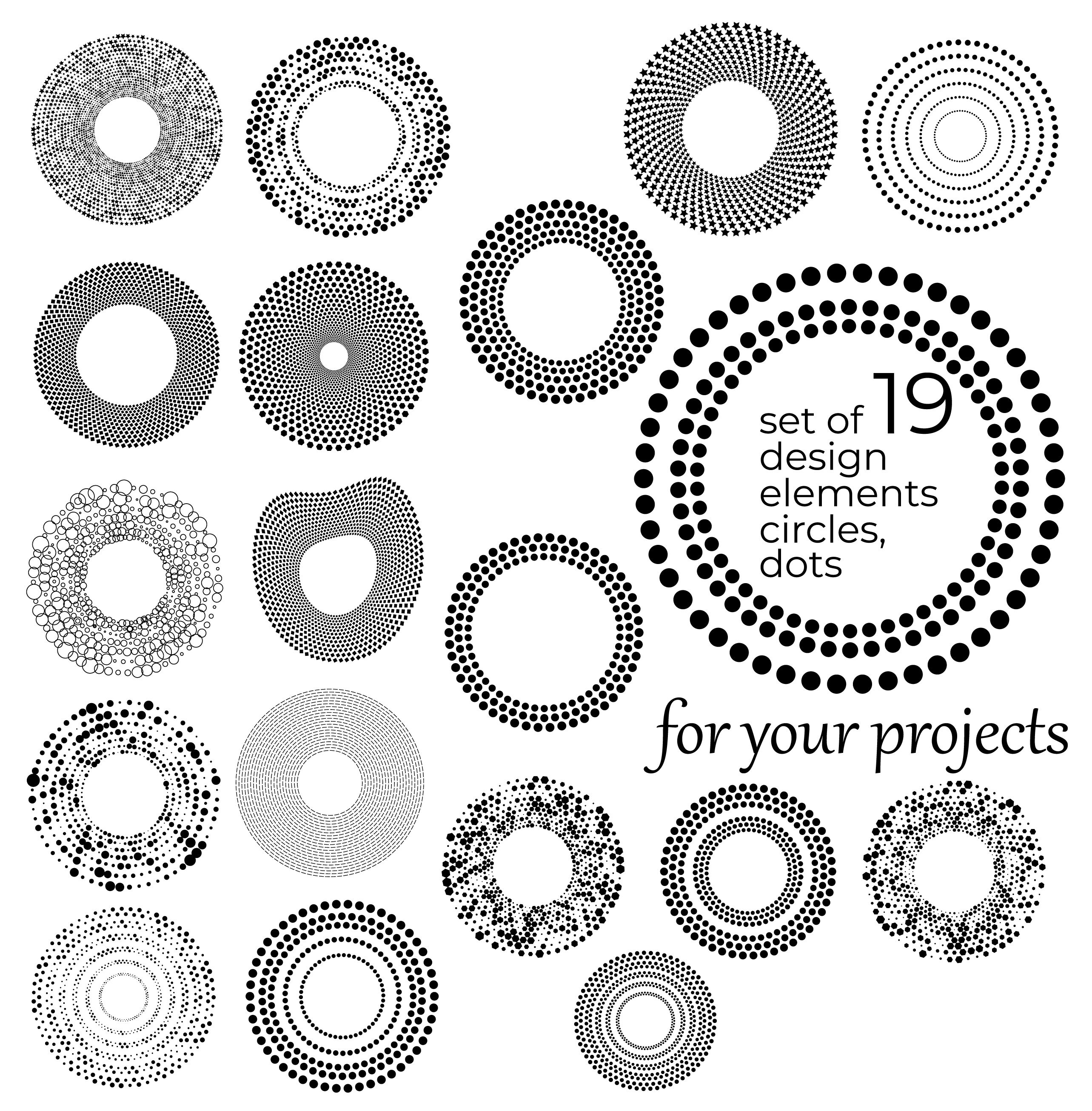 Circle Design of Dots, Stars. Design Frame, Border. Round Frame ,vector ...