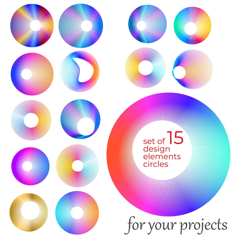 Circle Lines Design. Vector Eps. Svg. Design Element, Clipart, Bandle ...