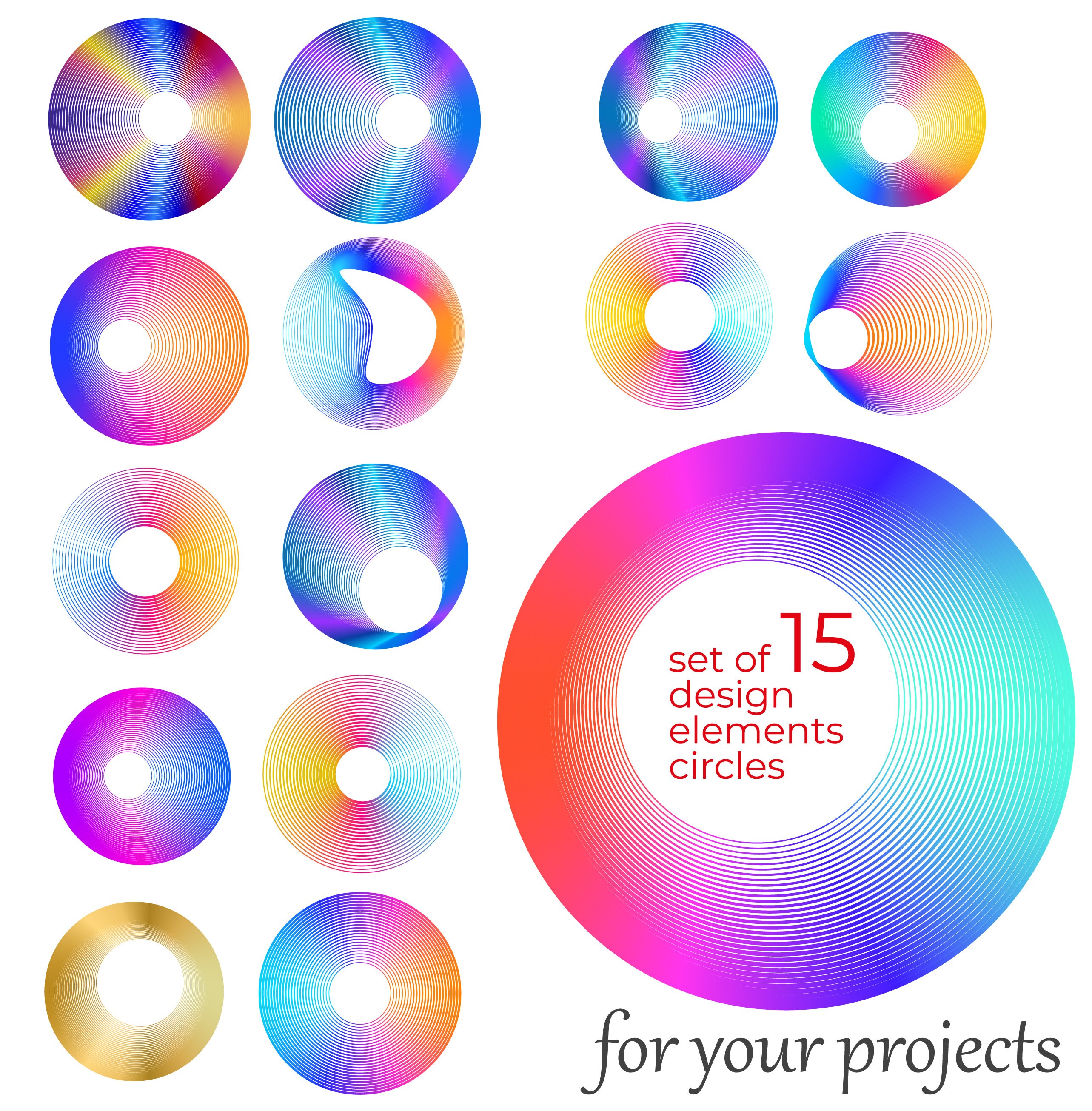 Circle Lines Design. Vector Eps. Svg. Design Element, Clipart, Bandle ...