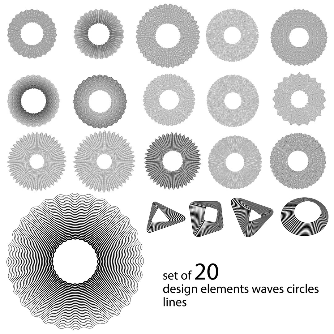 Circle Wave Lines. Design Element Vector. EPS, Svg File. Technology ...