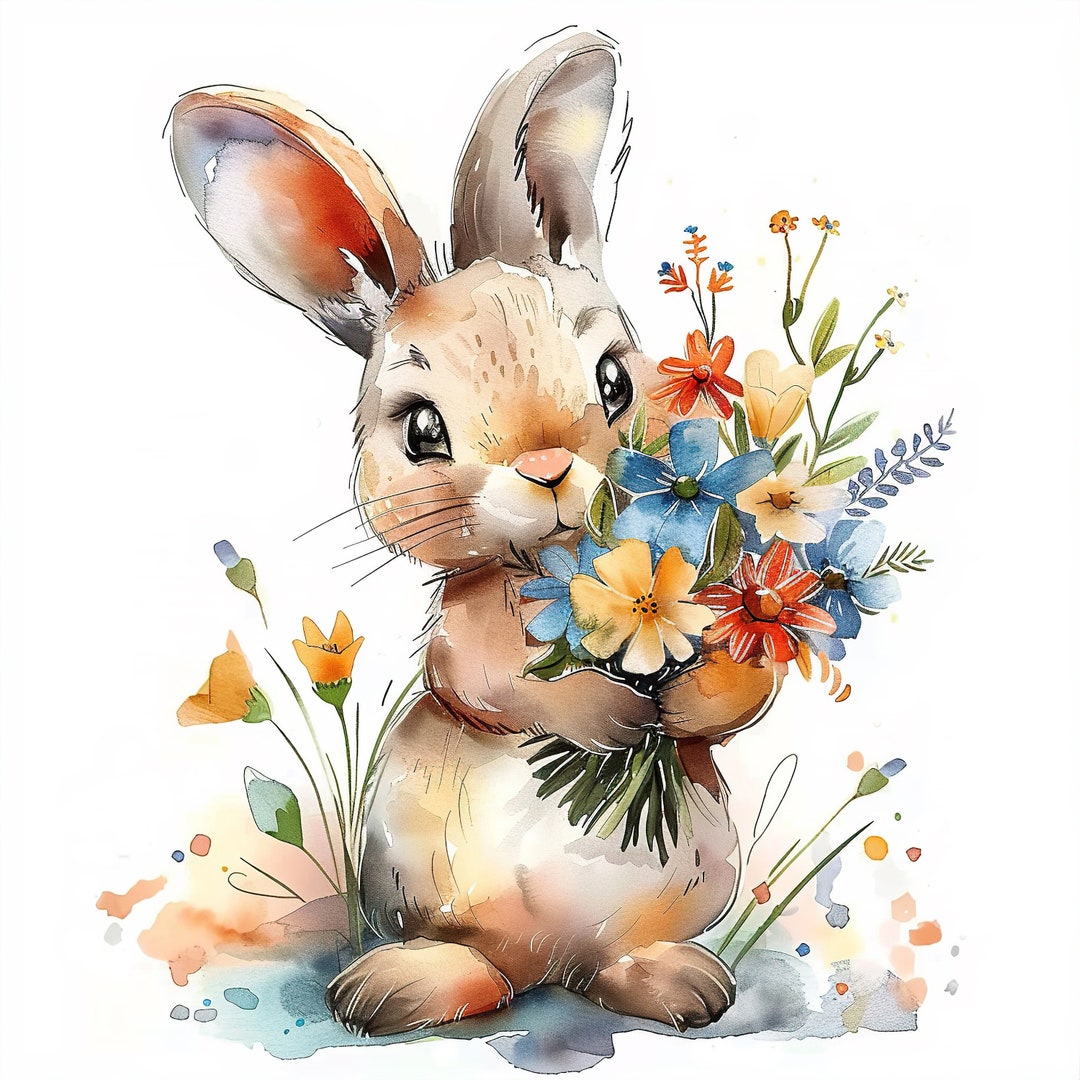 Easter Bunnies, Easter Clipart, Digital Download. Bunny Print Download ...