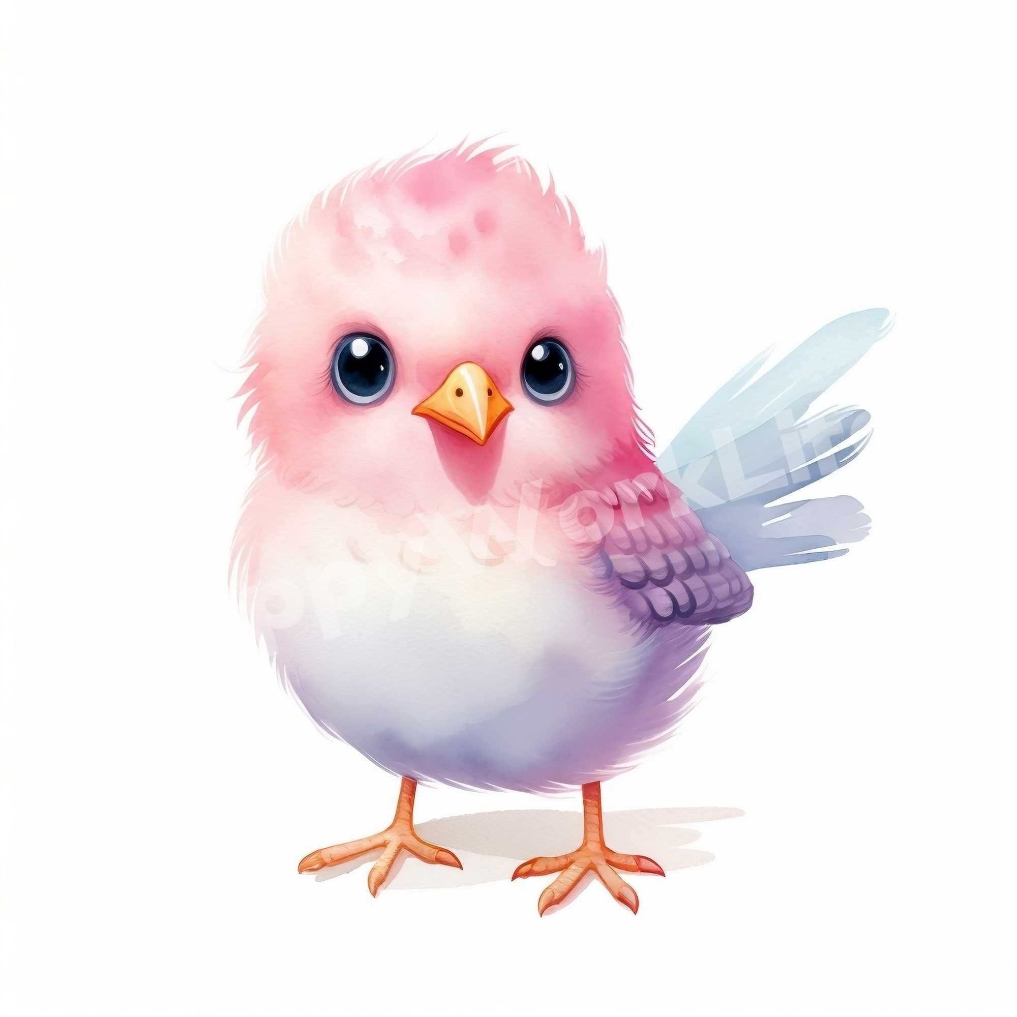Cute Baby Bird Clipart Bundle - 10 Watercolor Birds & Funny Birds ...