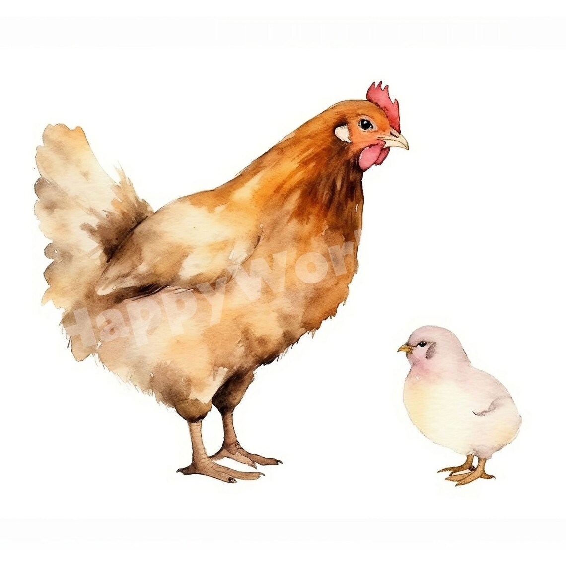 Watercolor Chicken Clipart Collection for Paper Crafting Enthusiasts ...