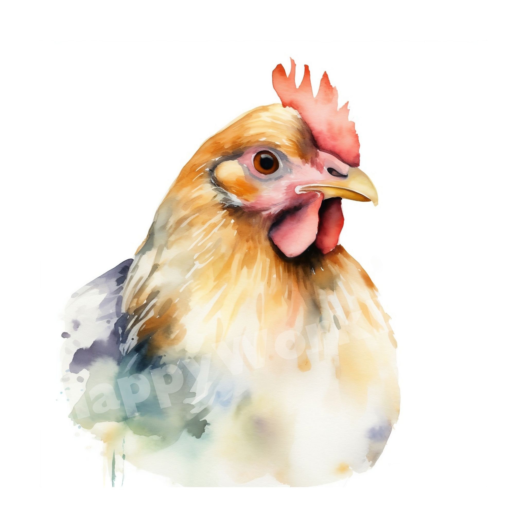 Watercolor Chicken Clipart Collection for Paper Crafting Enthusiasts ...