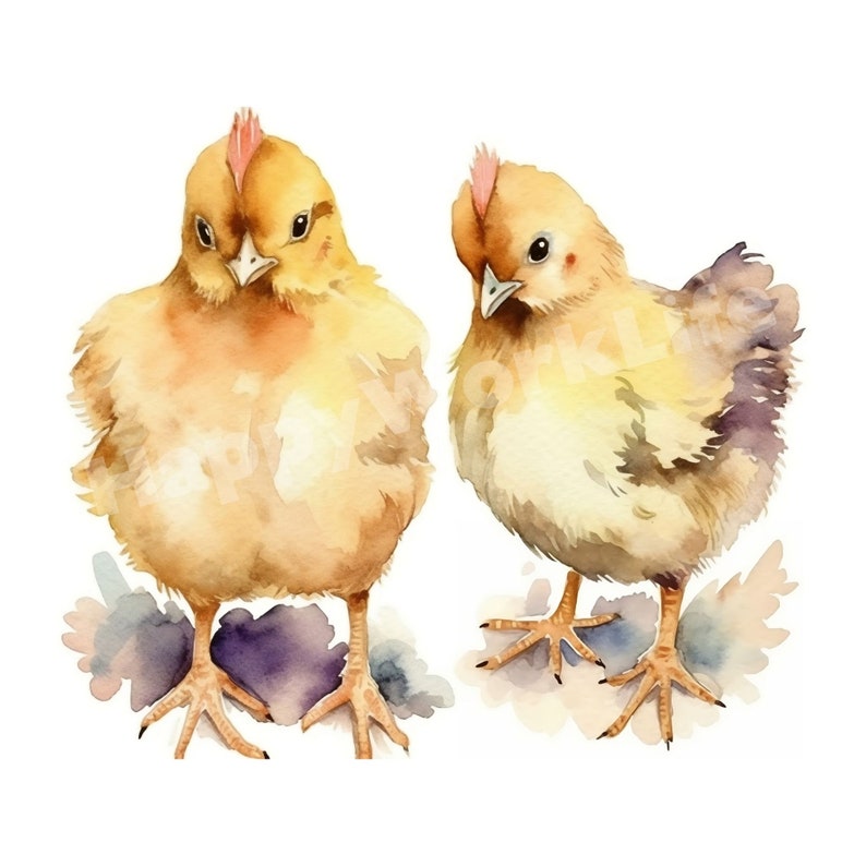 Watercolor Chicken Clipart Collection for Paper Crafting Enthusiasts ...