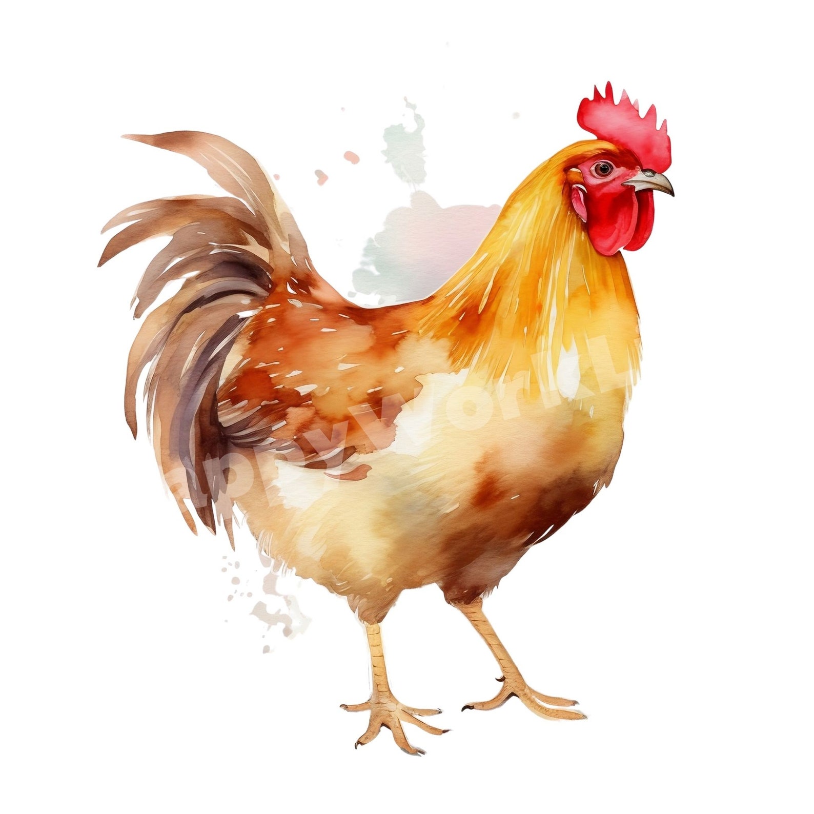 Watercolor Chicken Clipart Collection for Paper Crafting Enthusiasts ...