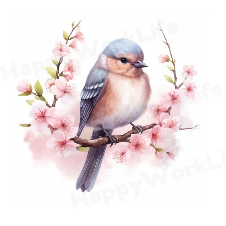 25 Spring Watercolor Bird Clipart - Birds and Flowers Clip Art Bundle ...