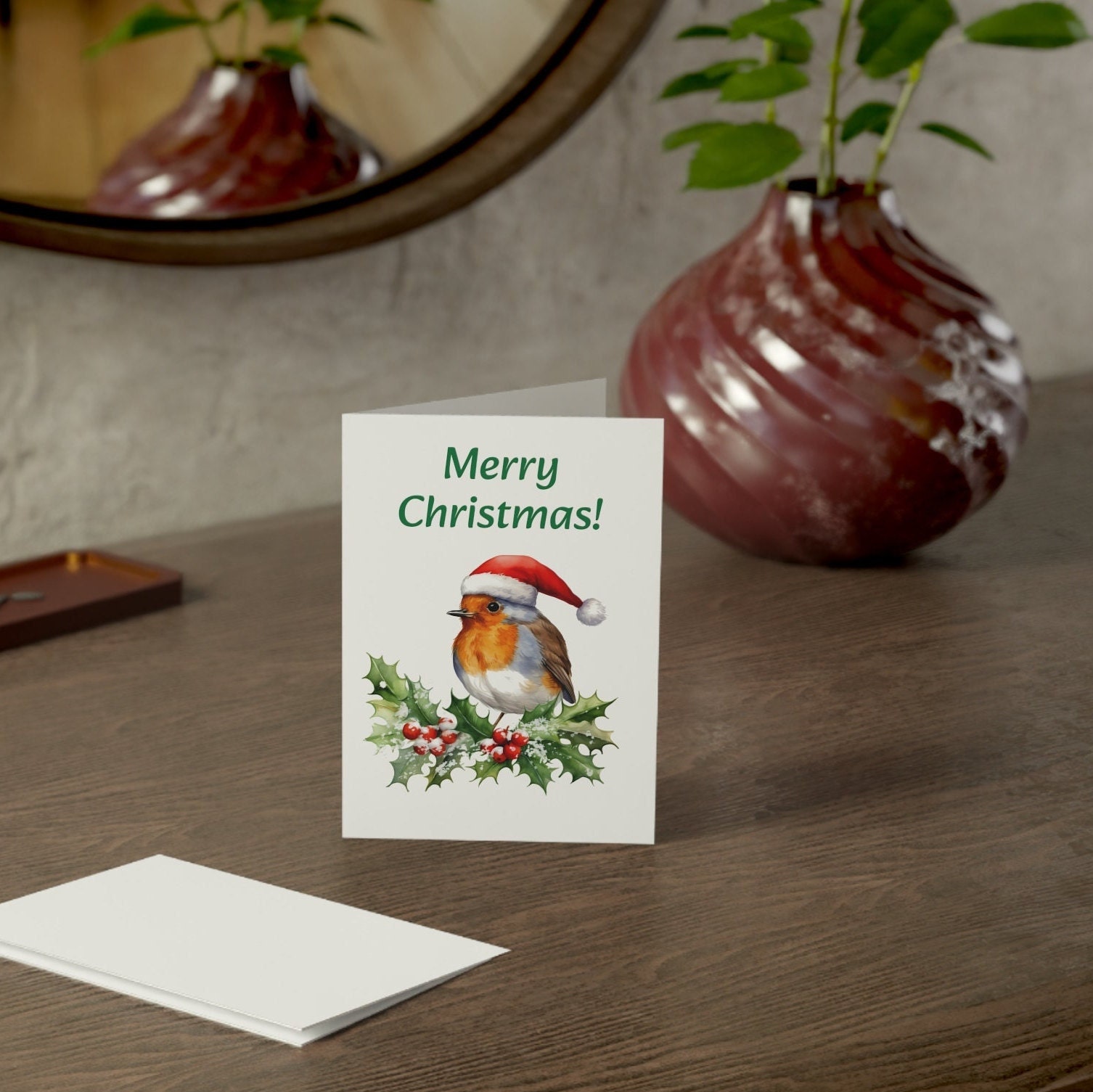Watercolor Christmas Bird Clipart, Cute Holiday Bird Art, Digital Bird ...