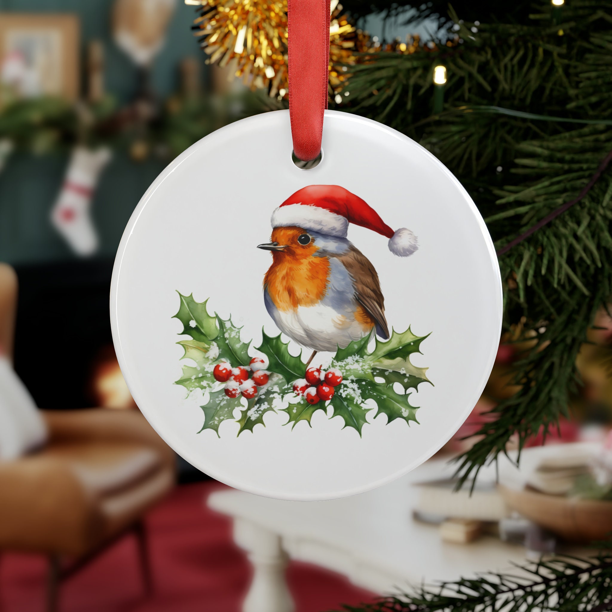 Watercolor Christmas Bird Clipart, Cute Holiday Bird Art, Digital Bird ...