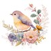 Floral Bird Clip Art Bundle - Set of 10 High-quality Jpgs - Instant ...