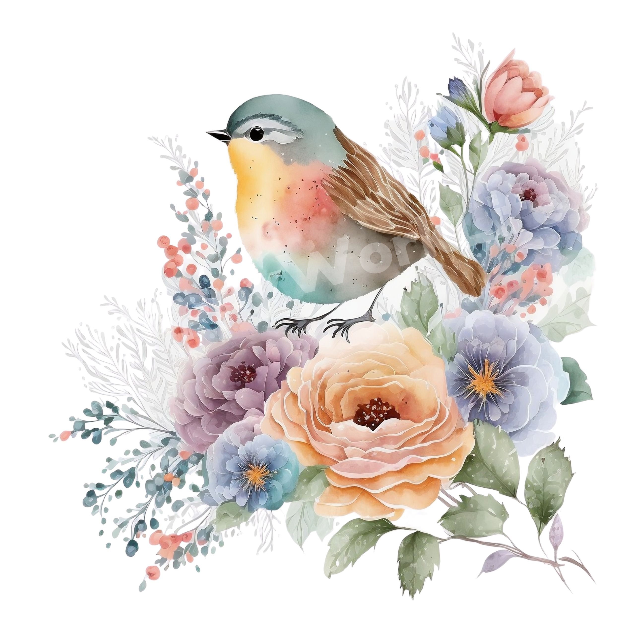 Watercolor Bird Clip Art Bundle: 10 High Quality Jpg's - Etsy