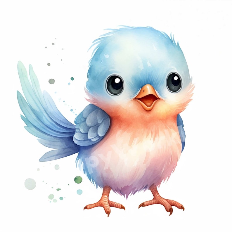 Cute Baby Bird Clipart Bundle - 10 Watercolor Birds & Funny Birds ...