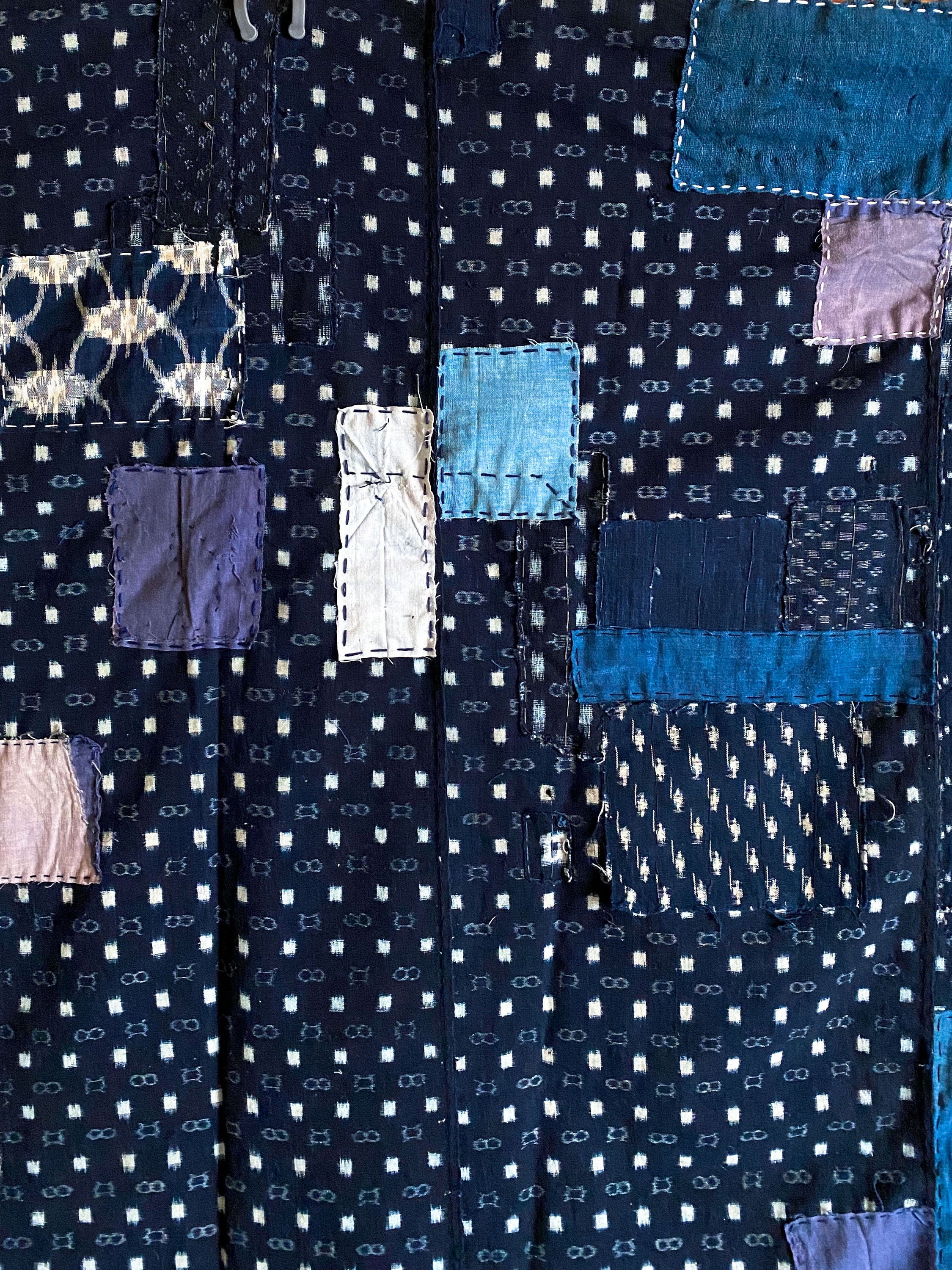 Japanese Indigo Boro Patchwork Fabric Kasuri Ikat Dye Sashiko Stitch - Etsy