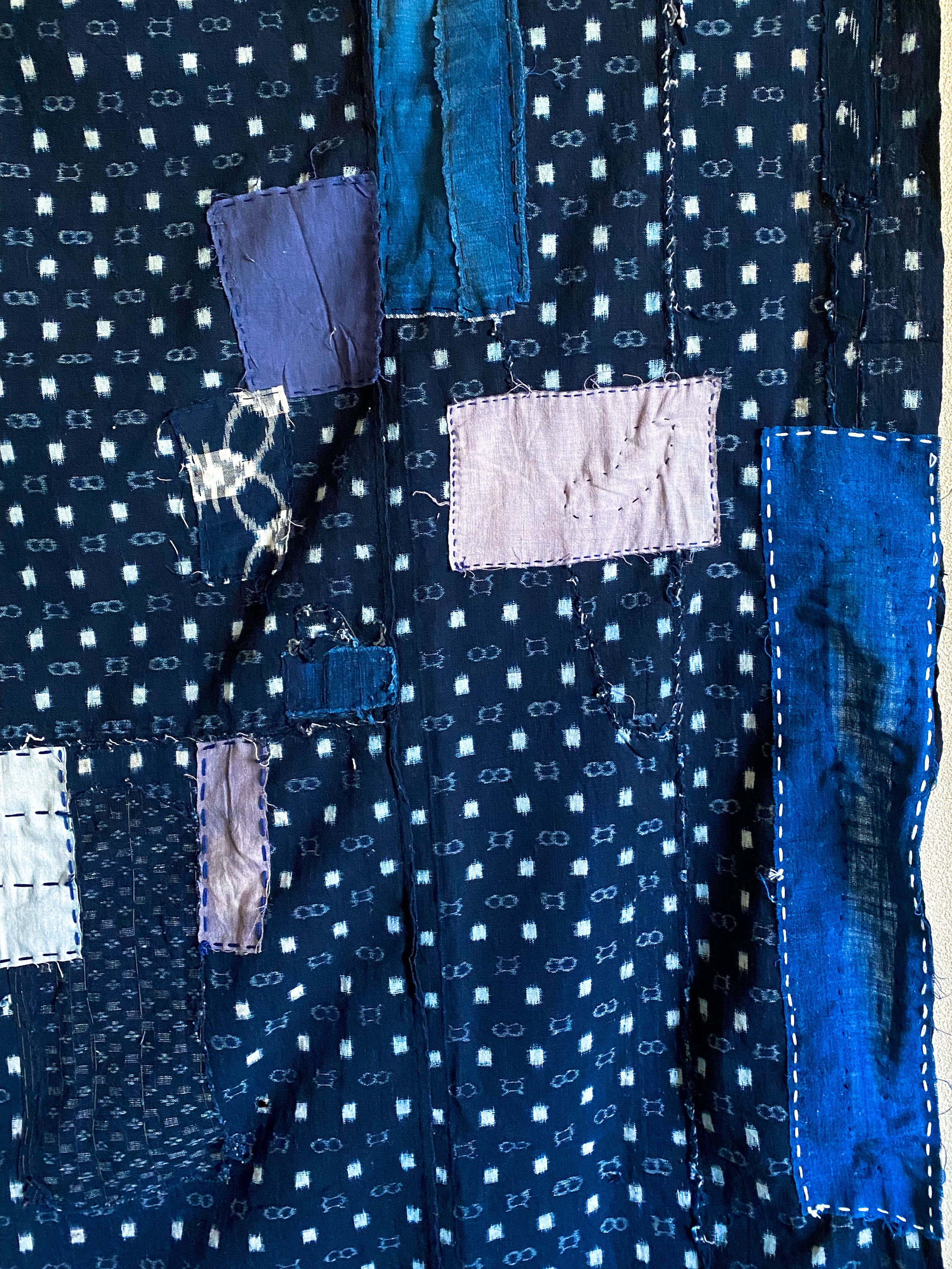 Japanese Indigo Boro Patchwork Fabric Kasuri Ikat Dye Sashiko Stitch - Etsy
