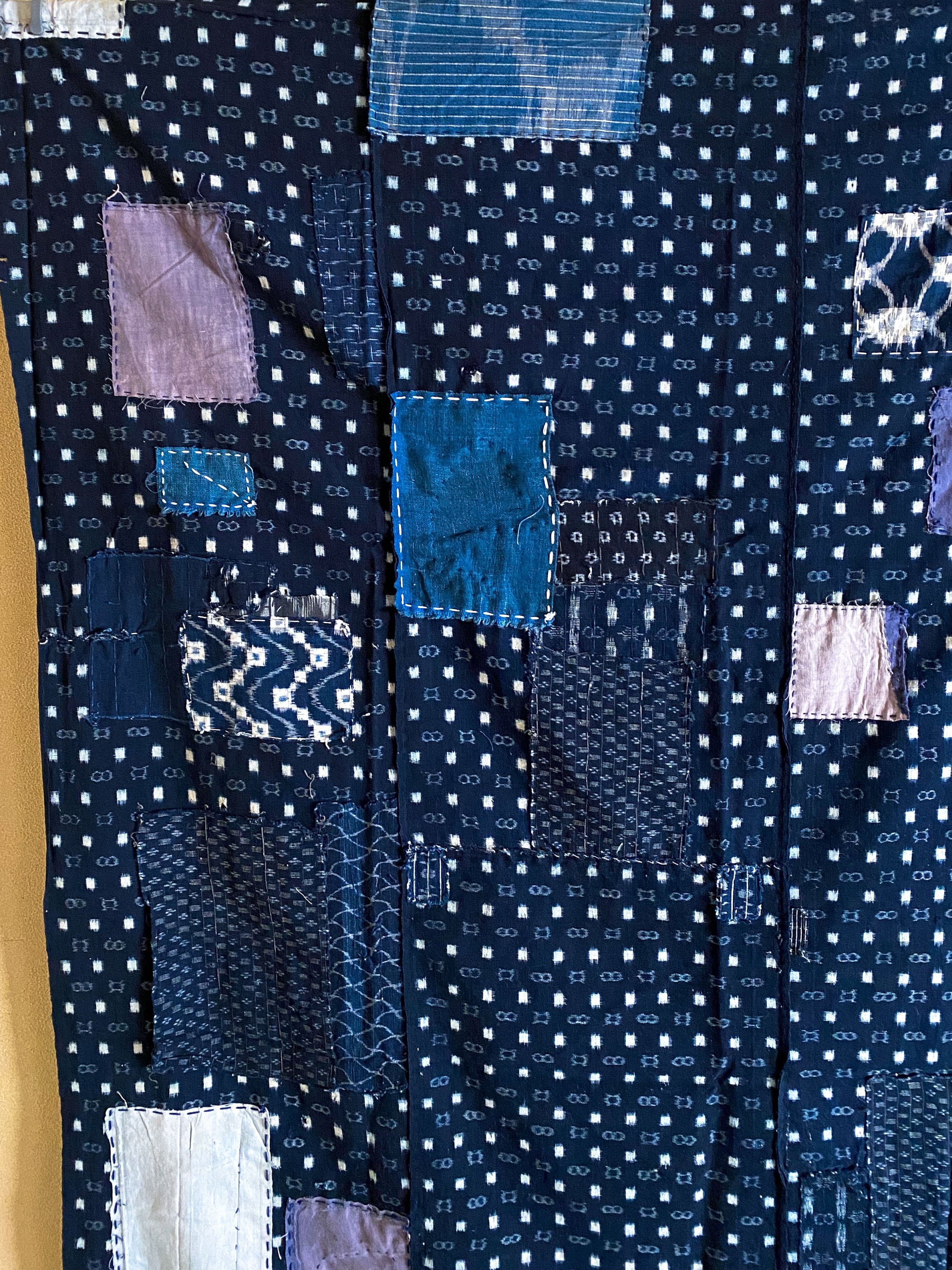 Japanese Indigo Boro Patchwork Fabric Kasuri Ikat Dye Sashiko Stitch - Etsy