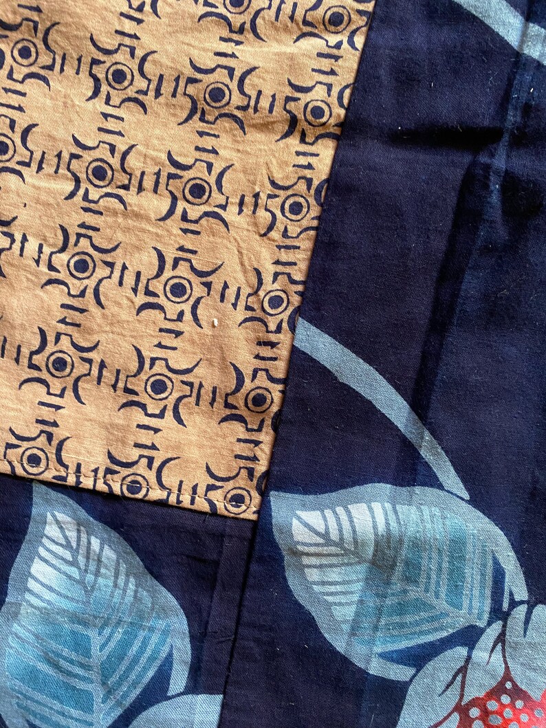 Japans Vintage Stof Persimmon Geverfde Remake Broek Indigo Kakishibu - Etsy