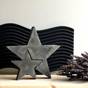 Handcrafted Concrete Star Set, Rustic Scandi Christmas Ornament - Etsy