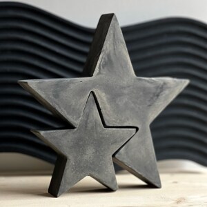 Handcrafted Concrete Star Set, Rustic Scandi Christmas Ornament - Etsy