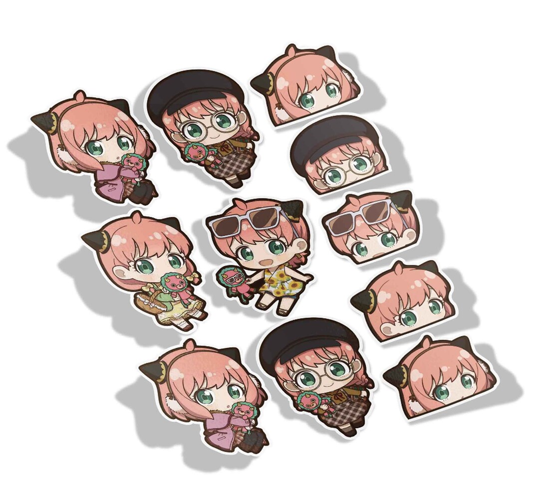 11 Pcs Anime Cute Kawaii Mini Anime Stickers Handmade Diecut Washi ...