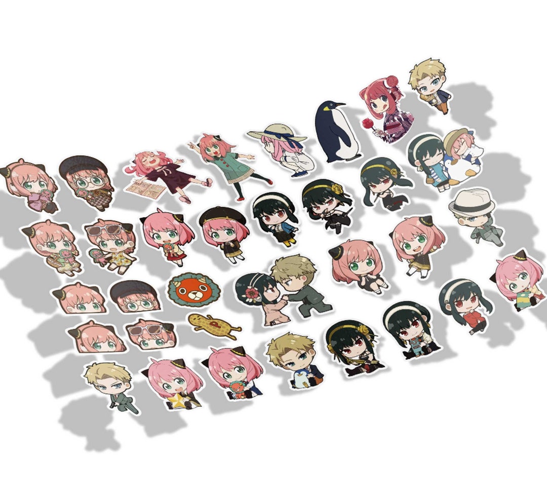 34 Pcs Anime Cute Kawaii Mini Anime Stickers Handmade Diecut Washi ...