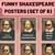 Funny Shakespeare English Poster Set Bundle of 6, Funny English ...