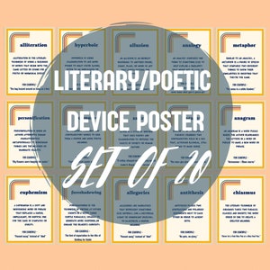 Literary Poetic Device Posters Set Bundle of 20 English - Etsy