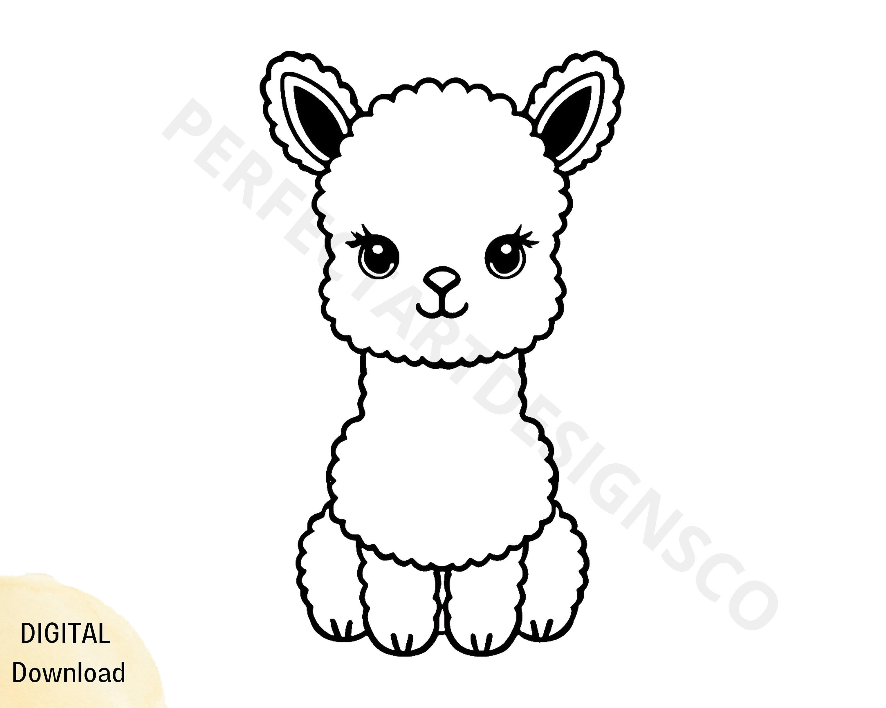 Cute Alpaca Svg File, Baby Alpaca Outline Svg, Alpaca Clipart Svg ...