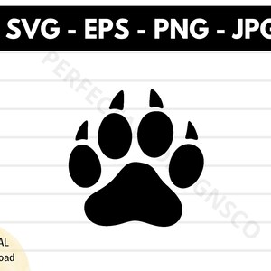 Tiger Paw Print Silhouette Svg File, Tiger Paw Print Cutting Svg File ...