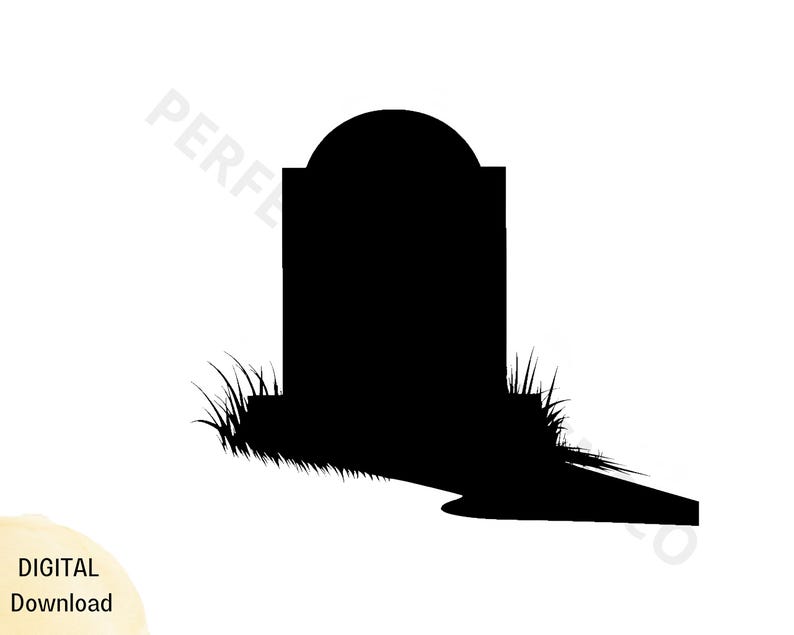 Blank Headstone Silhouette Svg, Blank Headstone Clipart, Blank ...