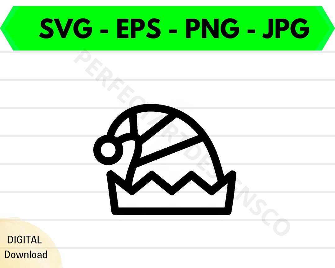 Elf Hat Svg File, Elf Hat Outline Svg, Elf Hat Clipart Svg, Elf Hat Svg ...