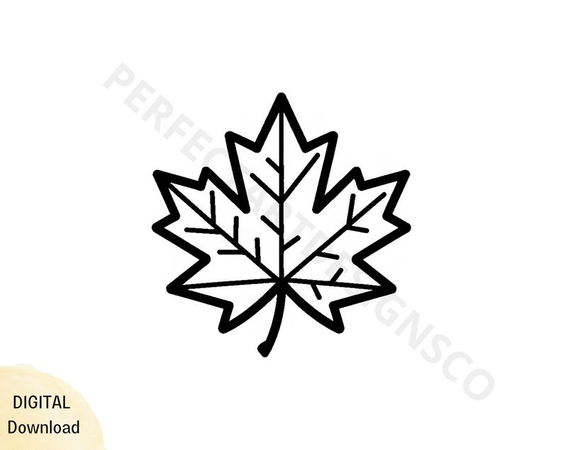 Maple Leaf Outline Svg File, Maple Leaf Cutting Svg File for Cricut ...