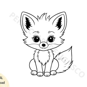 Cute Fox Svg File, Baby Fox Outline Svg, Fox Clipart Svg, Fox Svg Cut ...