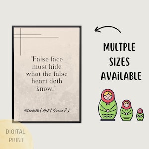 Macbeth Quotes English Classroom Decor, Set of 35 Quotes, Shakespeare ...