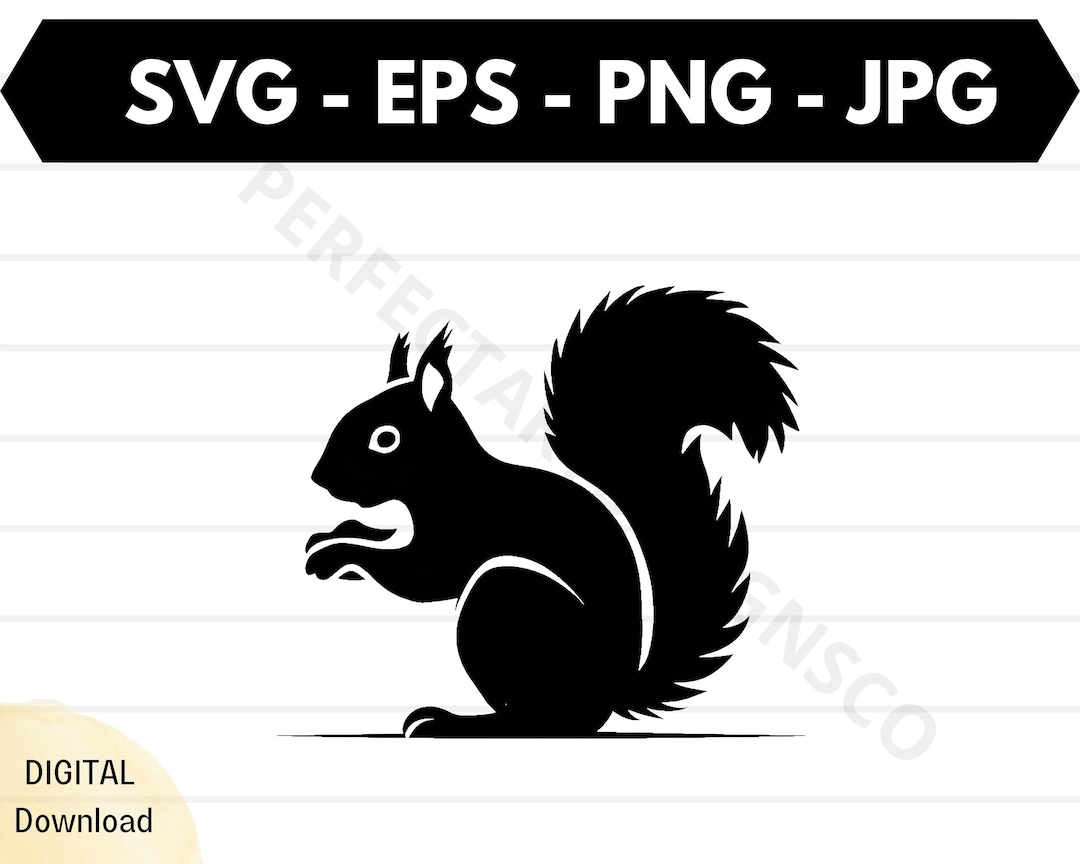 Squirrel Silhouette Svg File, Squirrel Cutting Svg File for Cricut ...
