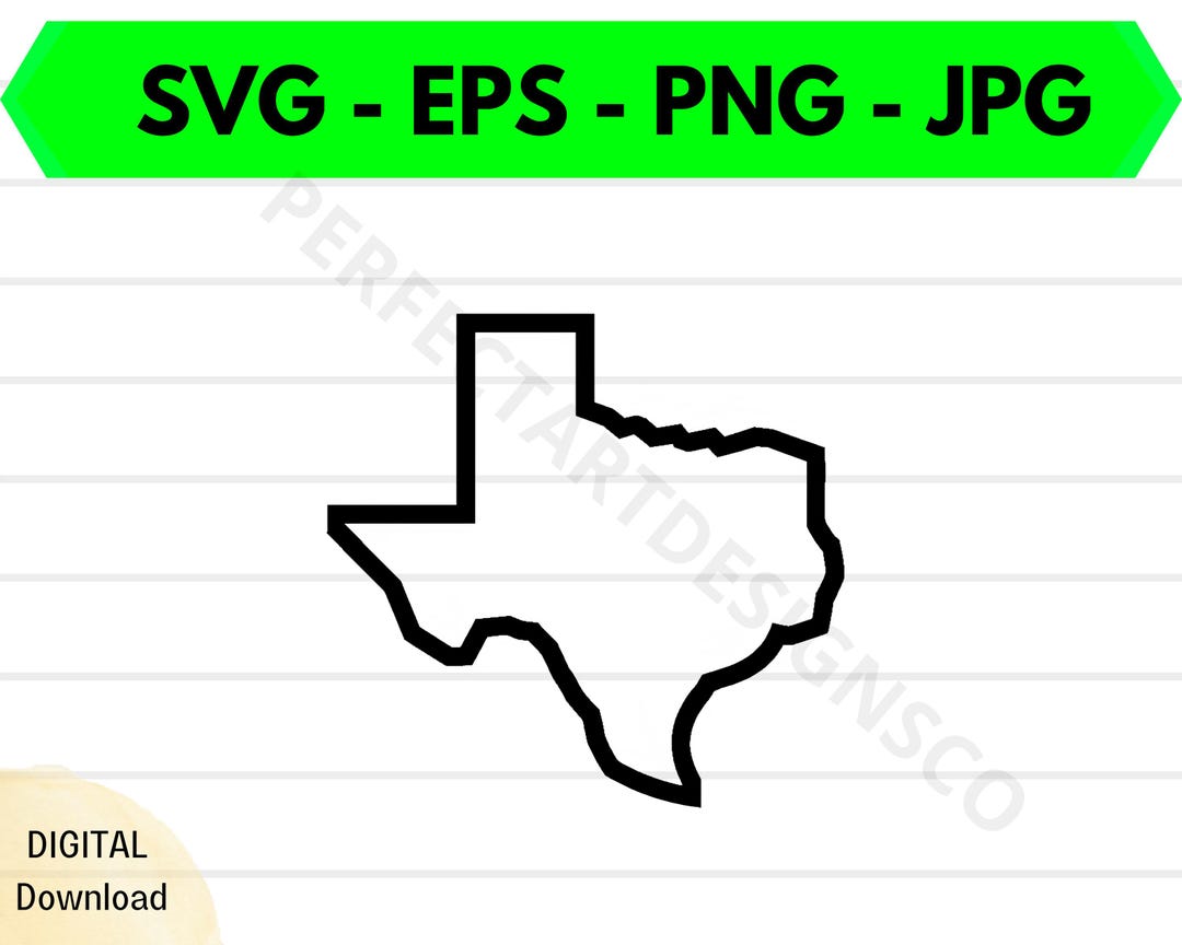 Texas State Shape Outline Svg, Texas State Shape Cricut Cutfile, Texas ...