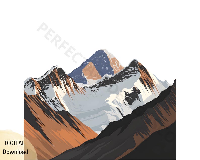 Mount Everest Svg, Mount Everest Clipart, Mount Everest Svg for Shirt ...